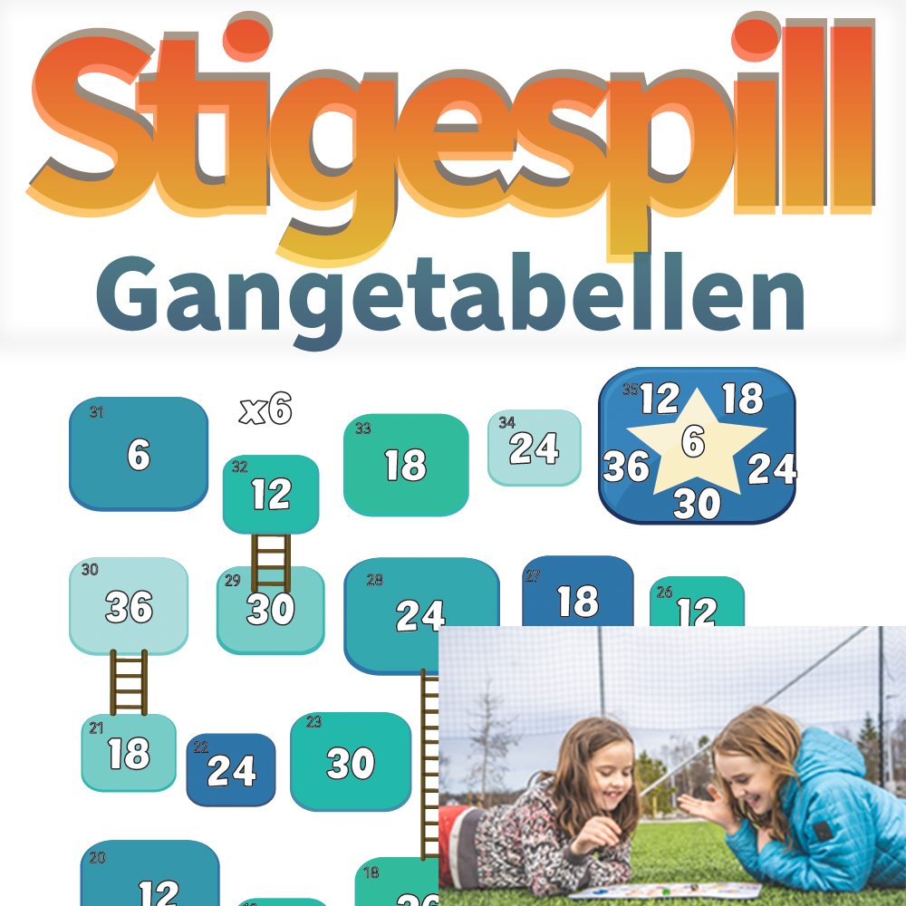 Stigespill | Til topps med gangetabellen - Mattespillboka